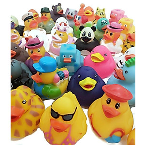 Assorted Colorful Rubber Duckies (2") Ducks Ducky Duck Ducking (6 Pack) Jeep Ducking Bath Tub Pool Toy
