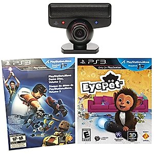 Sony PlayStation 3 Eye Camera + EyePet Game + PS3 Sampler (15 Games) (Bulk Packaging) BUNDLE