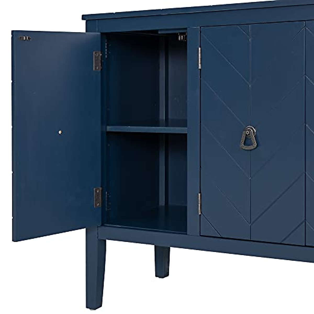 XD Designs Wood Console Table Sofa Table, Sideboard Buffet Storage Cabinet with 2 Adjustable Shelf, Vintage and Unique Medieval Style, Accent Furniture, Easy to Assemble (Navy Blue-1)