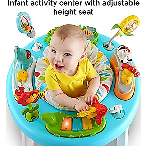 Fisher-Price Baby To Toddler Toy 3-In-1 Sit-To-Stand Activity Center With Music Lights And Spiral Ramp, Jazzy Jungle
