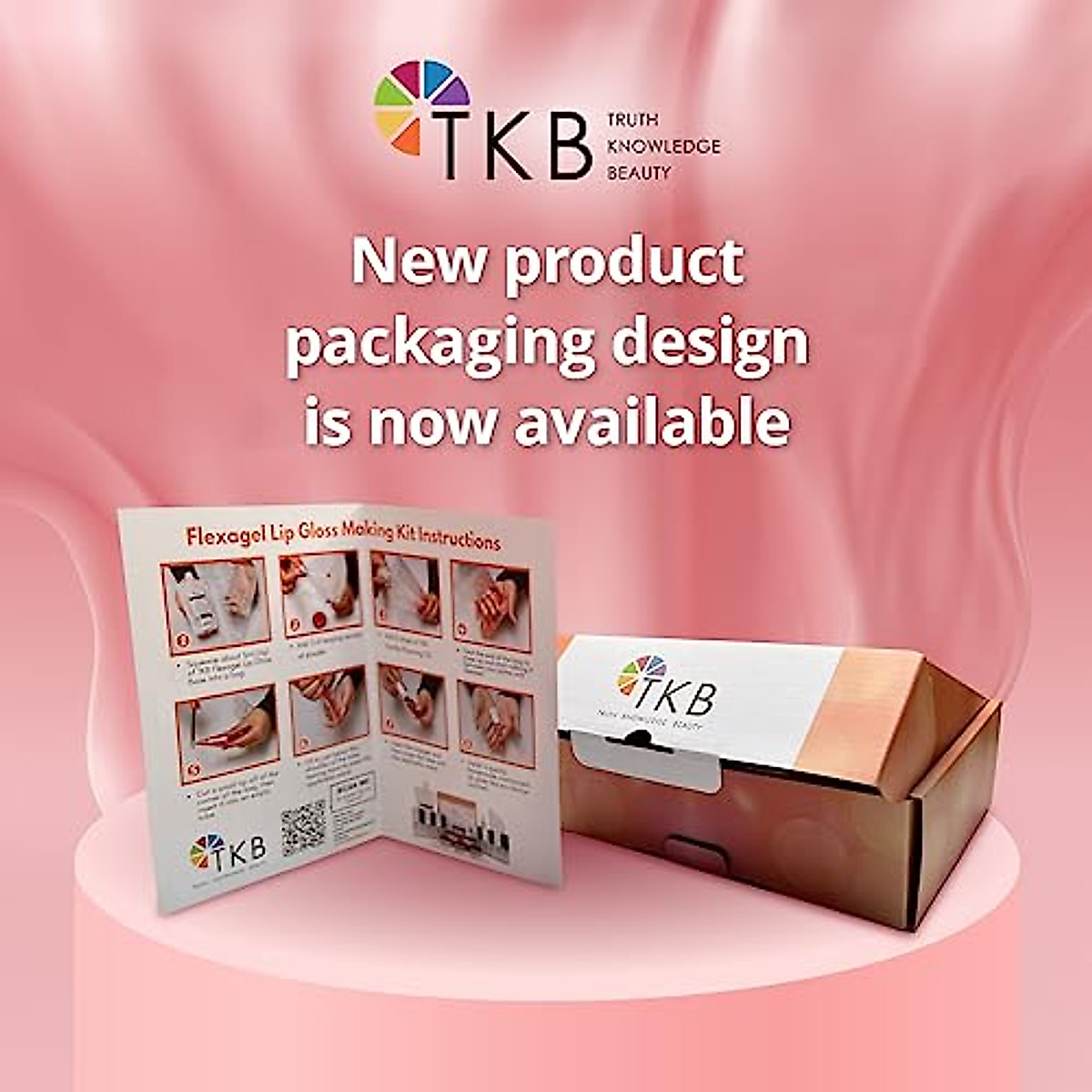 TKB Flexagel DIY Lip Gloss Making Kit| Make Your Own Lip Gloss| Moisturizing, High Shine, Crystal Clear| Vegan, Gluten and Cruelty free| Made in USA