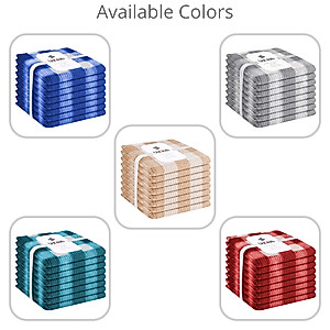 UniQloth 8 Pack Buffalo Plaid Waffle Kitchen Dish Towels 100% Cotton - Farmhouse Kitchen Towels Hanging - Soft Absorbent Quick Drying Durable Reusable Hand Towels for Kitchen 16x26 Grey