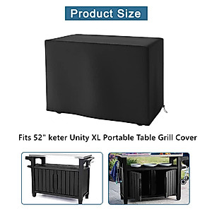 Outdoor Prep Table Cover for 52Inch Keter Unity XL Portable Table - Waterproof, Dustproof, UV Resistant, All-Weather Protective Cover