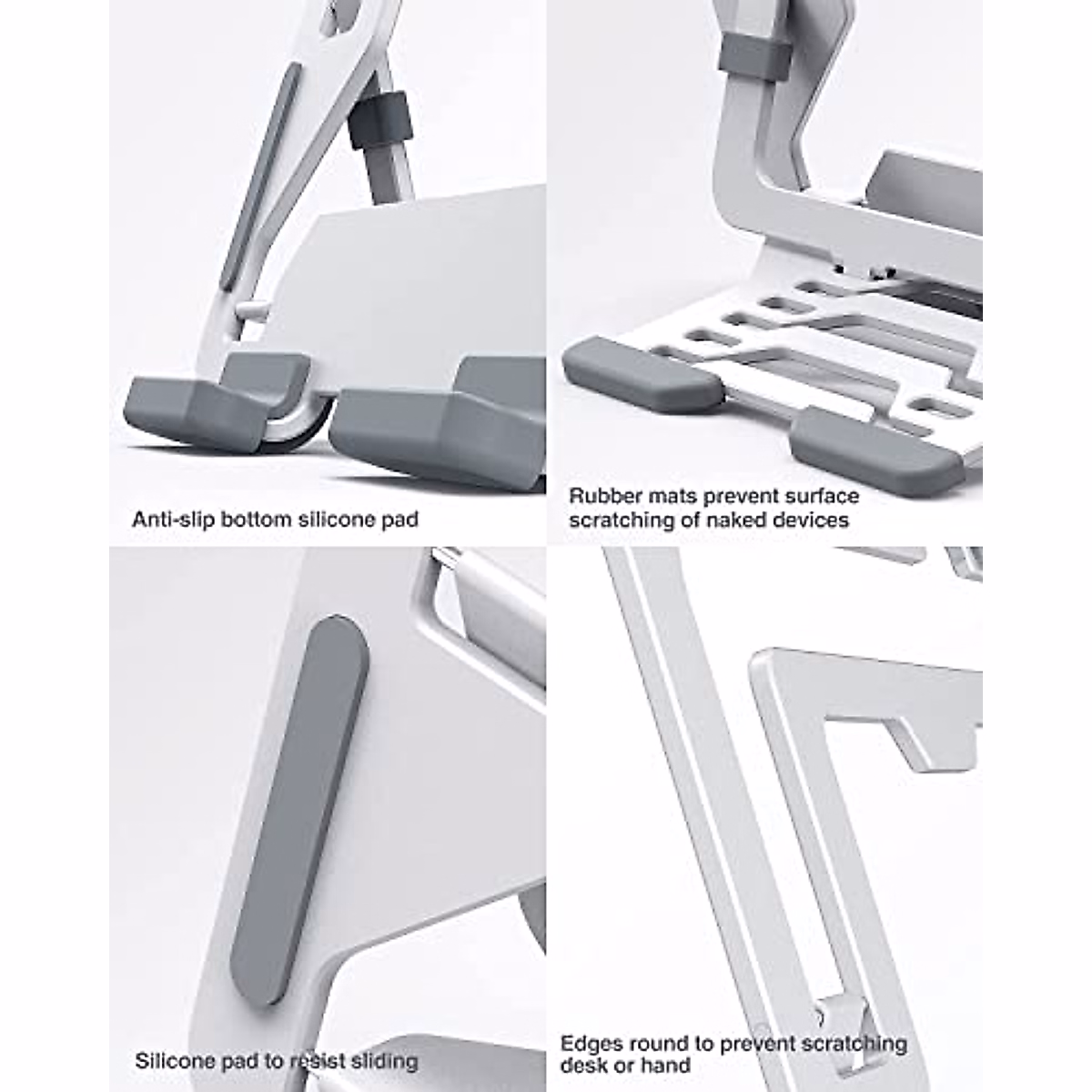 elitehood Aluminum Tablet Stand Holder, Adjustable Portable Desktop Holder Dock, 7.9" Wide - Foldable and Slim iPad Stand Compatible with iPad Pro 12.9, 11, Air 4, Mini 6, iPhone, Kindle, Cell Phone