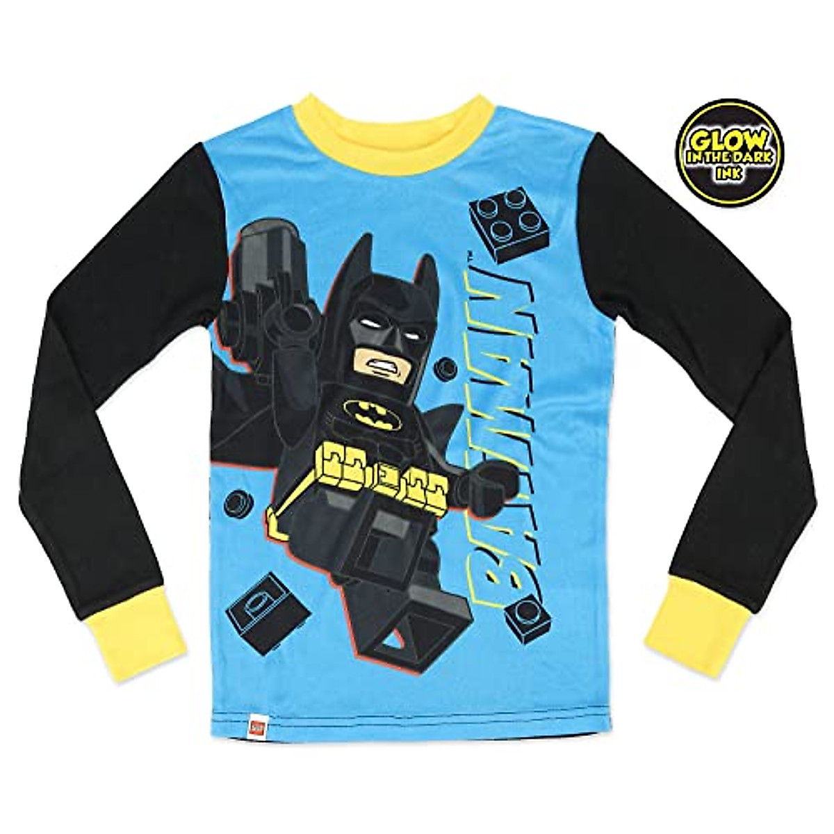 LEGO Batman Pajama Set For Boys, 4-Piece Cotton Blend, Blue/Black, Size 4
