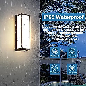 rosysky Outdoor Wall Light Modern Outdoor Sconce - 30W LED Exterior Lights Fixture Black Aluminum Outdoor Lighting Waterproof for Porch,Patio,Garage 2 Pack