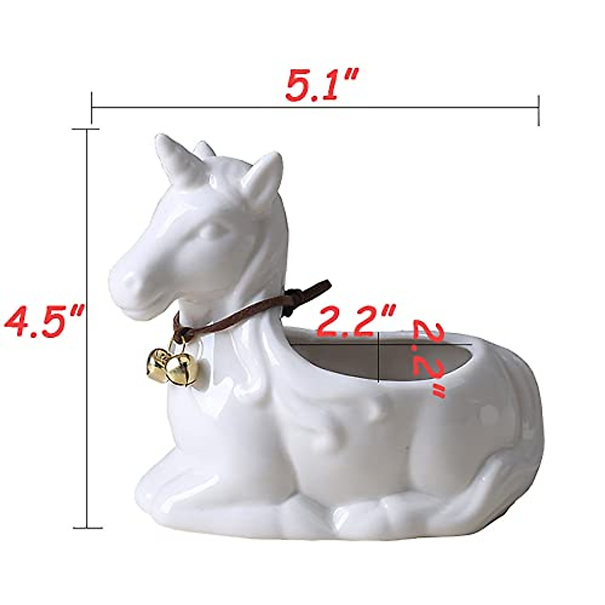 YONGYAN Horse Shape Flower Pot Statue Decoration Ceramics Garden Planters Containers Pot Bookshelf Office Desktop Decor