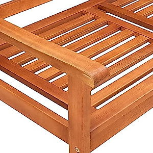 MINERWALL 3-Seater Patio Bench with Cushion 59.1" Solid Eucalyptus Wood,Solid Eucalyptus Wood Bench with Cushion for Outdoor Patio and Garden Patio Furniture