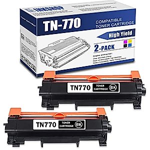 TN770 Compatible TN-770 Black High Yield Toner Cartridge Replacement for Brother TN-770 DCP-L2550DW MFC-L2710DW HL-L2350DW HL-L2370DW HL-L2390DW Toner.(2 Pack)