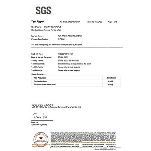 Certified Food Grade PLA+ 3D Printer Filament - CARBON by Comfy Materials - Lab Tested FDA Compliant Food Safe, 1.75mm, 1kg, Accuracy: +/- 0.02 (Purple)