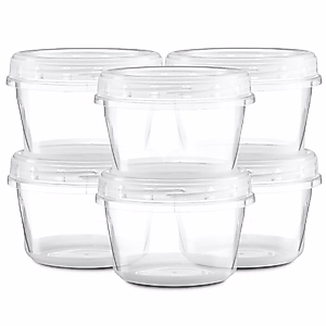 Elegant Disposables (16 Ounce 20 Pack) Clear Twist cap ContainersWith Screw on Lids Twist Top Food Storage Freezer Containers