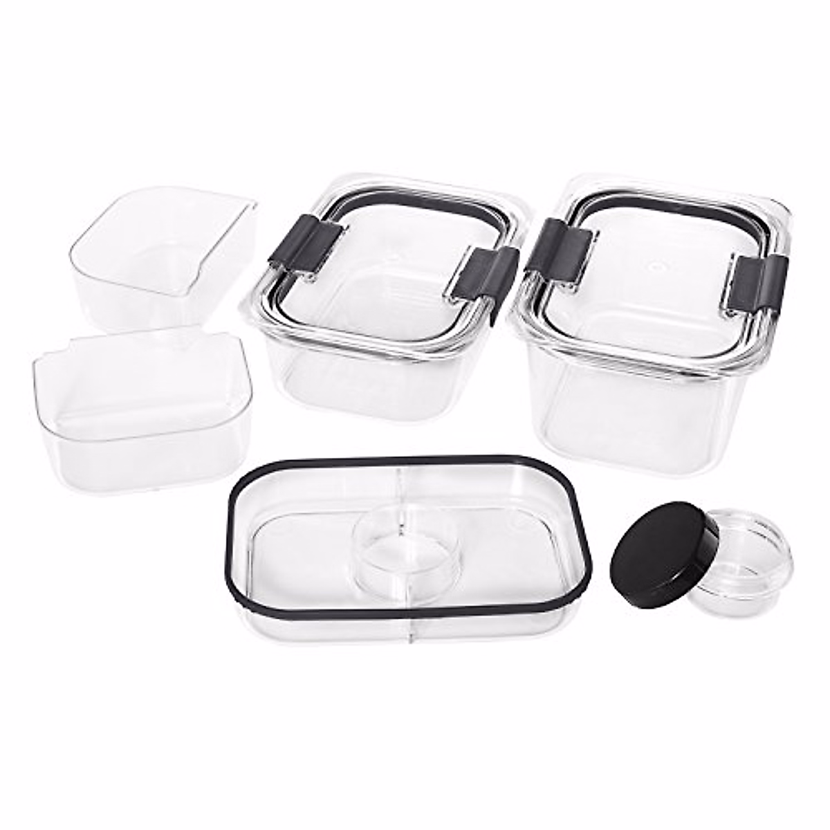 Rubbermaid Brilliance Food Storage Container, Salad and Snack Lunch Combo Kit, Clear, 9 Piece Set 1997843