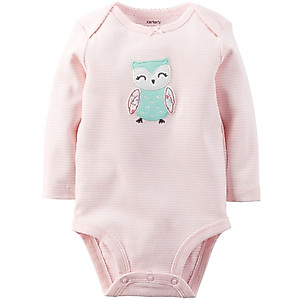 Carter's Baby Girls' Single Bodysuit 118g760, Pink Owl, 24 Months
