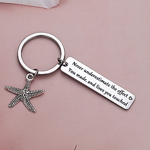 JIUSHUN Coworker Appreciation Keyring starfish poem jewelry Coworker gift Social Worker Thank You Keychain Volunteer Appreciation Gift Coworker Keychain Social Worker Keychain Social Worker gift