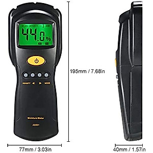 Wood Moisture Meter, Lumber Damp Detector, Moisture Content Tester with LCD Display, Range 2%～70%, Suitable for Measuring The Containing Water of Wood, Bamboo, Paper & Herbals