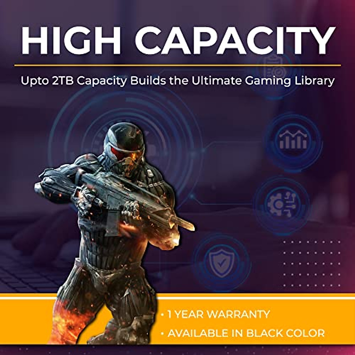 SUHSAI Gaming Hard Drive 500 GB Portable External Hard Drive USB 3.0 Storage Drive 2.5 HDD Compatible with Laptop Computer, Xbox, MAC, PS4, PS5, chromebook - Black