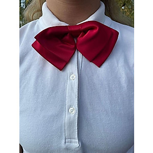 tiemart Solid Color Floppy Bow Tie (Red)