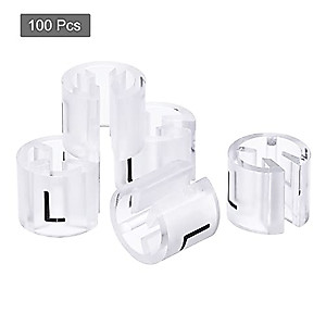 MECCANIXITY Clothes Hanger Marker L Fit 3.5mm Rod for Garment Color Coding Clear Count 100