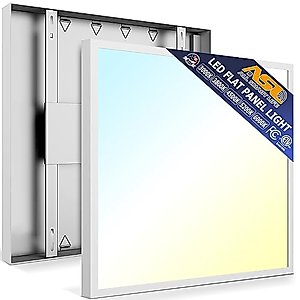 Allsmartlife 2x2 LED Flat Panel Light Surface Mount 2-Pack, 24W/30W/40W Dimmable 5CCT 3000K-6000K, Edge-Lit LED Flush Mount Ceiling Fixtures Low Profile for Kitchen, Garage, ETL Listed