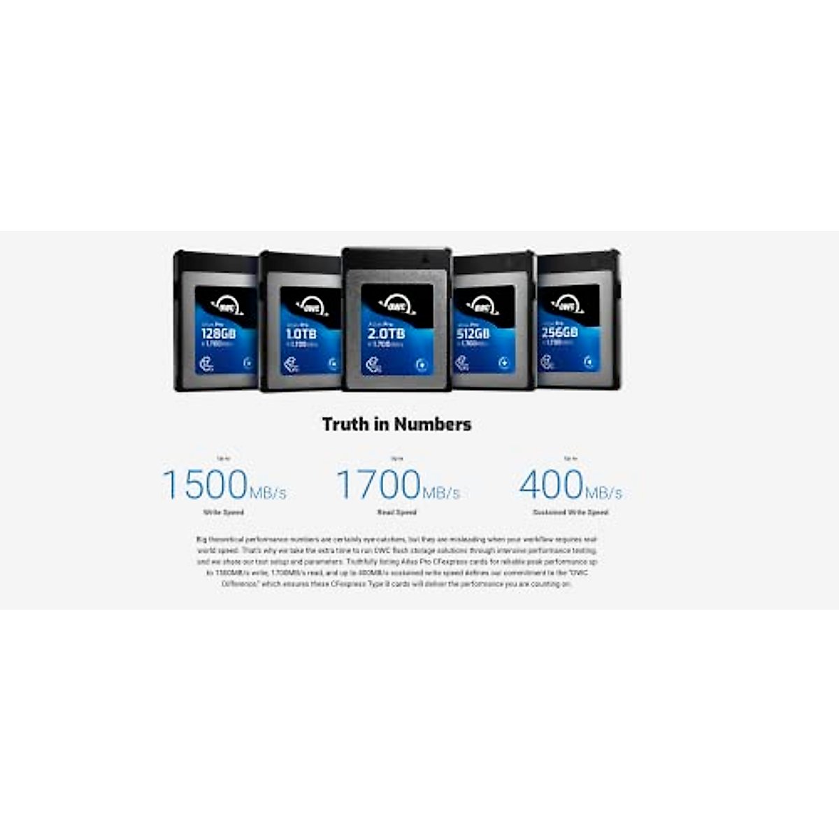 OWC 512GB Atlas Pro High-Performance CFexpress Type B Memory Card, Professional Grade, up to 1500MB/s Write,1700MB/s Read, Capture up to 6K high bitrate Video