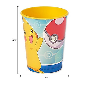 American Greetings Pokemon Party Supplies, 16 oz Reusable Plastic Cups (12-Count)