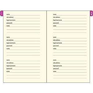 Galaxy Internet Address & Password Logbook (Cover band is removable for security)