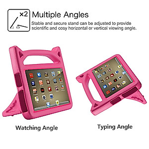 All-New Fire 7 2019 Case,Fire 7 Tablet Case,Riaour Kids Shock Proof Protective Cover Case for Amazon Fire 7 Tablets (Compatible with 5th Generation 2015/7th Generation 2017/9th Generation 2019) (Rose)