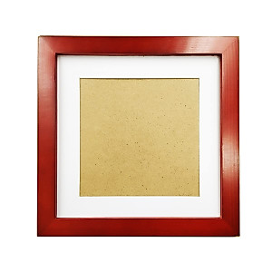 ZXT-parts 5x5 Picture Frames Red with 4x4 Mat. 5x5 Red Square Photo Frame. Solid Wood, Plastic Panel, The Tabletop or The Wall.