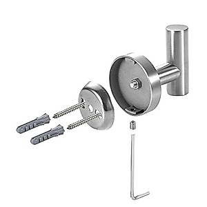 YGIVO 2 Pack Towel Hooks, Brushed Nickel SUS304 Stainless Steel Coat Robe Clothes Hook Modern Wall Hook Holder for Bathroom Kitchen Garage Hotel Wall Mounted (Brushed Nickel)