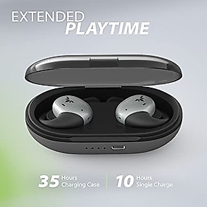 Avantree Pebble - Wireless Open Ear Earbuds with Adjustable Soft Earhook, Bluetooth 5.2 Headphones with Physical Volume Buttons, 10H Playtime and up to 35H w/Charging case, Premium Sound Quality