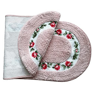 LZSOMPK Pretty Rose Flower Area Rugs Bedroom Rugs Bathroom Rugs Bath Mat Super Soft Kitchen Mat Living Room Carpets 17.7 x 47 inches (Pink)