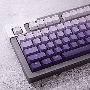 Sumgsn Gradient Purple Keycaps Shine Through OEM Profile Double Shot PBT Keycaps 123 Keys for Mechanical Keyboard Cherry Mx Gateron Switches