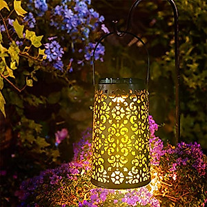Green Convenience Solar Lanterns Outdoor 2 Pack Outdoor Solar Hanging Lantern Lights,LED Solar Light with Handle Waterproof Outdoor Solar Lanterns,for Table Patio Yard Pathway Christmas