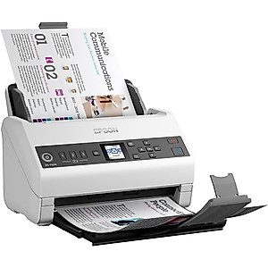 Epson DS-730N Network Color Document Scanner, 100-page Auto Document Feeder (ADF), Duplex Scanning
