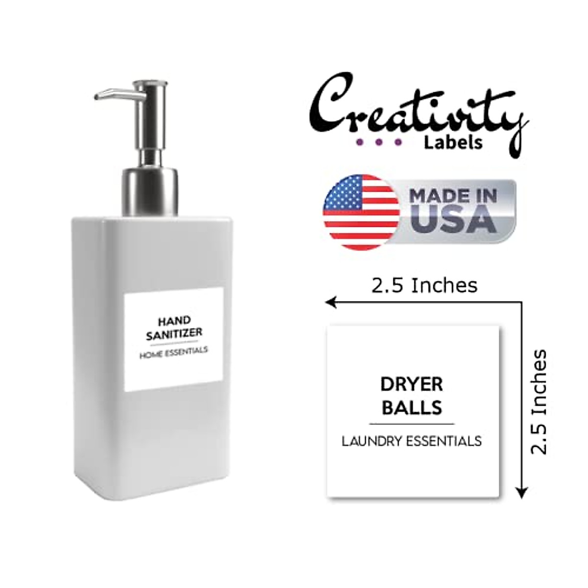 144 Labels for Laundry Room, Storage, Linen, Cleaning, Organization Containers, Waterproof Printed on White Glossy Labels, Household Stickers + Numbers, Minimalist Home, for Jars and Canisters