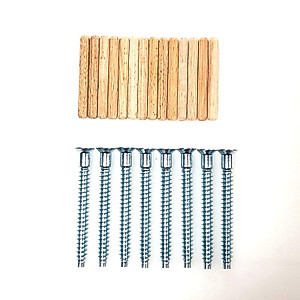 ReplacementScrews Hardware Kit Compatible with IKEA KALLAX 2 x 2 Shelf Unit 202.758.14 - All Screws (104321) and Dowels (101339)