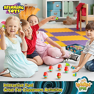 IPIDIPI TOYS Light Up Spinning Tops - Light Up Spinner Toy for Kids - Christmas Party Favors, Stocking Stuffers, Classroom Prizes, Birthday Party Toys, for Boys and Girls, Red, Pack of 12