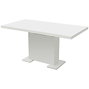 Tidyard Extendable Dining Table High Gloss White