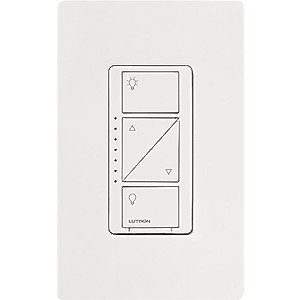 Lutron PD-10NXD-WH Caseta Pro In Wall Dimmer 250W LED With Screw Less Wall Plate (White)