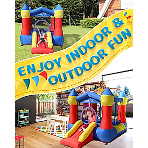 AirMyFun Toddler Bounce House with Blower for Kids 3-8, Inflatable Bouncy Jumping Castle with Slide, Indoor/Outdoor Jump Bouncer House, 82011A