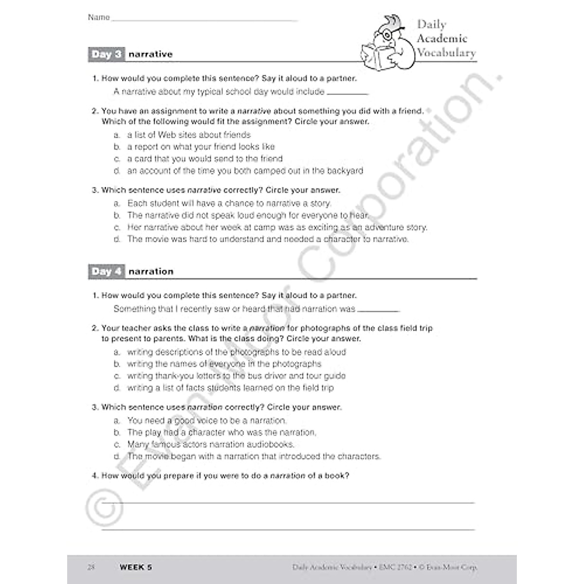 Evan-Moor Daily Academic Vocabulary, Grade 6, Teachers Edition