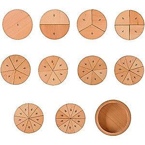 THE FRECKLED FROG Learning Fractions - Set of 55 - Math Manipulatives - Fraction Circles with 10 Values - Teach Equivalents and Parts to Whole