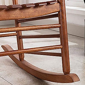 BplusZ Wooden Rocking Chair Outdoor Patio Porch Rocker Furniture Bedroom Living Room Indoor Adults Brown