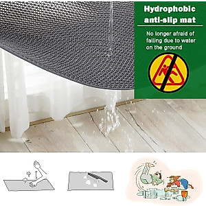 jxgzyy Commercial Drainage Mat PVC Non Slip Wet Area Commercial Floor Mat 3x16.4 Ft 0.22'' Thick Pool Drain Floor Mat Door Mat Roll for Restaurant Bars Bathroom Patio Outdoor Indoor Rug (Grey)
