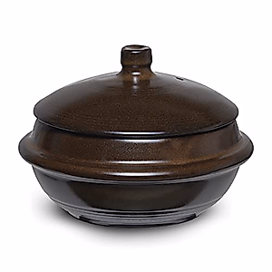 Ttukbaegi Pot With Lid 뚝배기 Korean Pot Ramen Pot Stone Clay Pots For Cooking Korean Pot Ceramic Cooking Pot Korean Stone Pot Korean Bowl Onggi Kimchi Pot (Large 30oz) Ttukbaegi Pot With Lid 뚝배기 Claypot