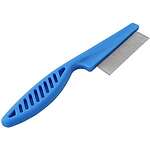 Flea Comb To Fleas For Long Hair, Dogs And Cats Ruberised Easy Grip Handle Pet Supplies, Blue Practical and Deft
