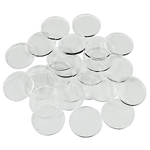 LITKO Clear Round Miniature Bases | 1.5mm Thick | Circular Figure Stands for Wargaming Boardgaming and Collectible Figures (25 Count Pack, 20mm)