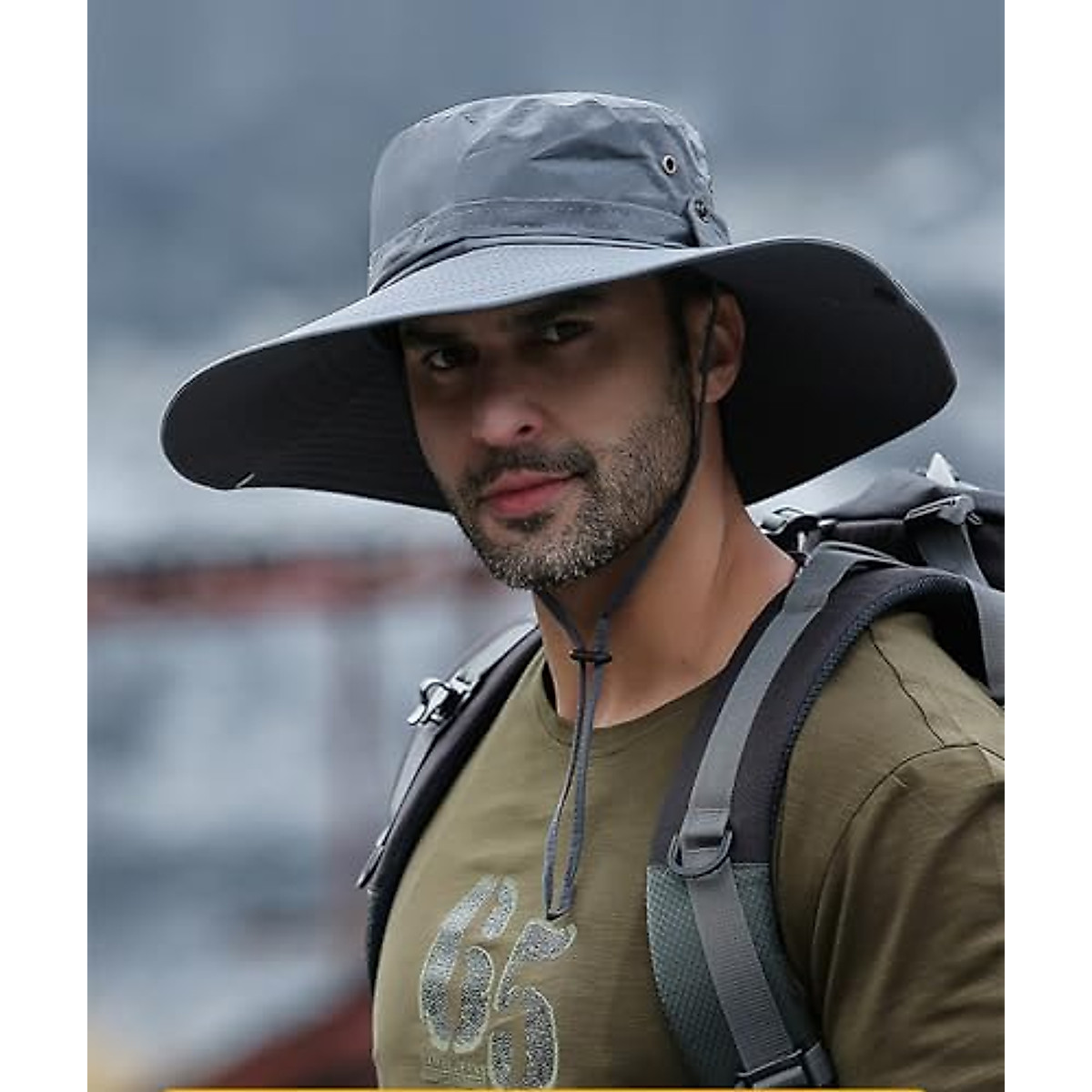 HLLMAN Super Wide Brim Sun Hat UPF 50+ Protection Hats for Mens/Womens Large Bucket hat for Fishing, Hiking, Gardening