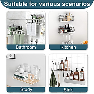 20pcs Shower Caddy Adhesive Replacement, Strong Adhesive for Shower Caddy Sticker, Shower Caddy Adhesive No Drilling for Corner Shelf Basket, Bathroom Storage Shelves, Kitchen Racks and Soap Holder