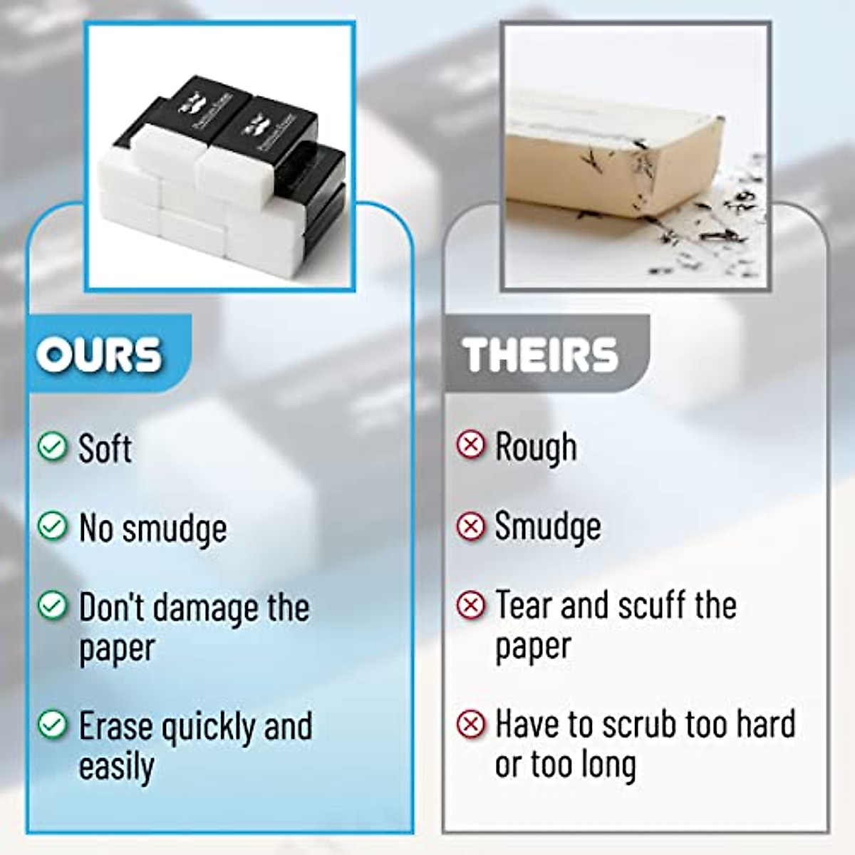 Mr. Pen- Pencil Eraser, 8 Pack, White Erasers, Erasers for Artists, Artist Eraser, Drawing Erasers for Sketching, Large Eraser, Pencil Erasers, Art Erasers for Drawing, White Eraser, School Erasers